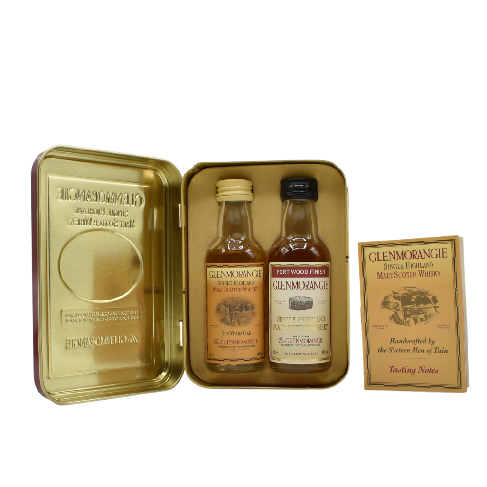 Glenmorangie 10 Year Old & Port Wood 2x5cl Miniatures with Tin