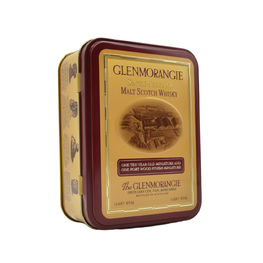 Glenmorangie 10 Year Old & Port Wood 2x5cl Miniatures with Tin