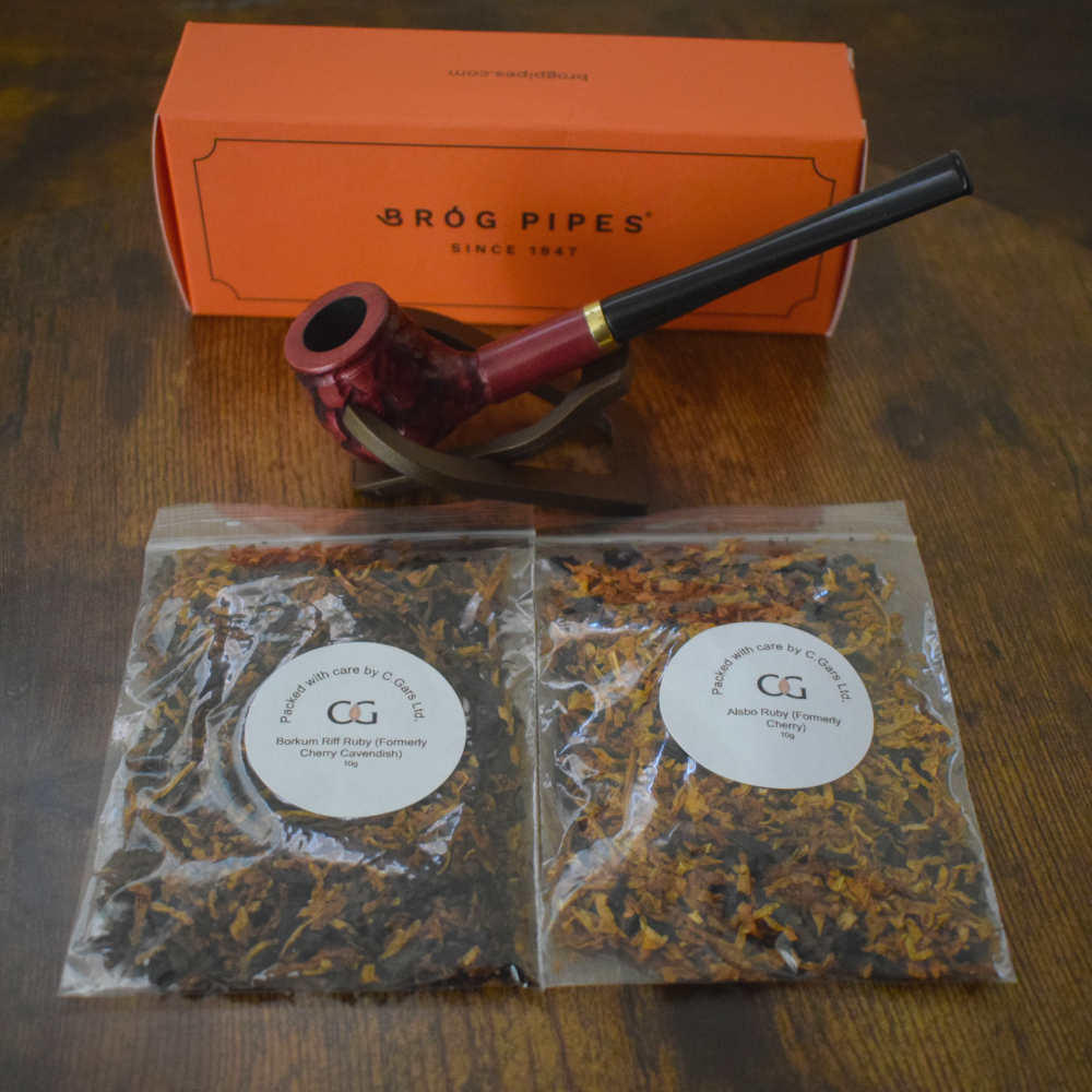 Bens Mr Brog London 19 Metal Filter Pipe (MB6430) & Ruby Pipe Tobacco ...