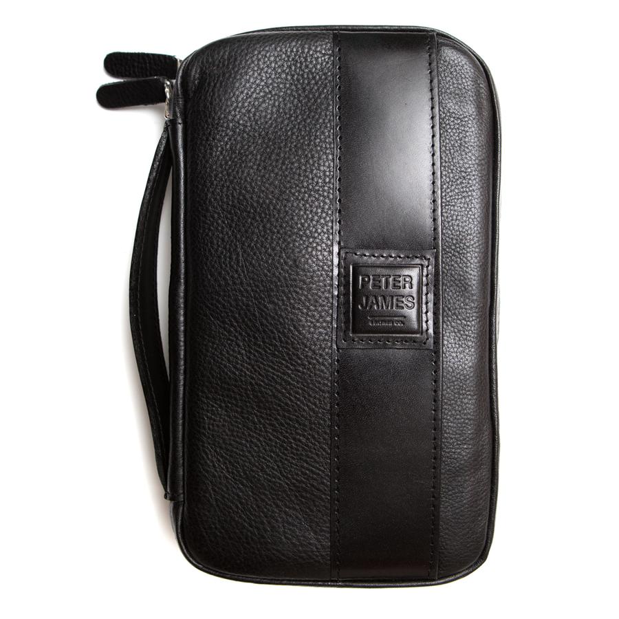 Peter James Aficionado Hand Made Cigar Case - Black & Blue