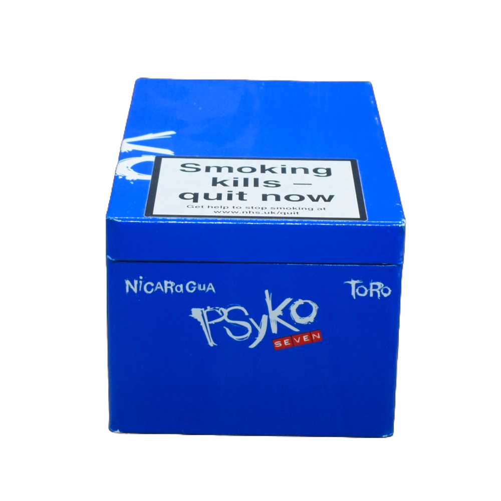 Empty Psyko Seven Nicaraguan Toro Cigar Box.