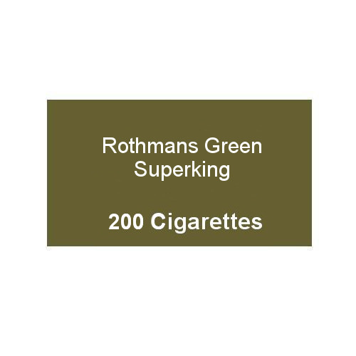 Rothmans Green Superking - 10 Packs of 20 Cigarettes (200)