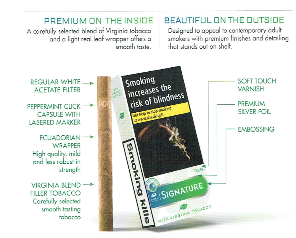 Signature Action (Formerly Dual Green) Cigar - 10 Packs of 10 (100 Cigars)