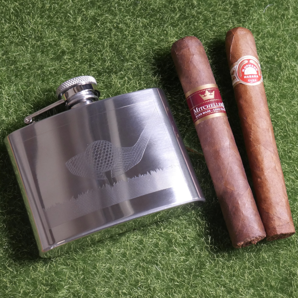18 Hole Golf Sampler - Leisure - 2 Cigars and Flask