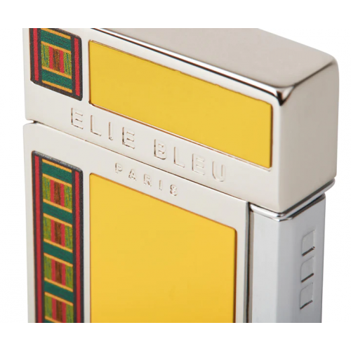 Elie Bleu Diamond Jetflame and Marquetry Alba Pocket Lighter - Yellow