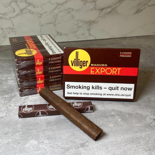 Villiger Export Pressed Maduro Cigar - 5 Packs of 5 (25 cigars)