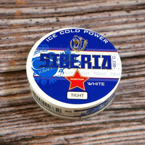 Siberia -80 Degrees White Tight Portion Blue Slim Chewing Tobacco Bag ...