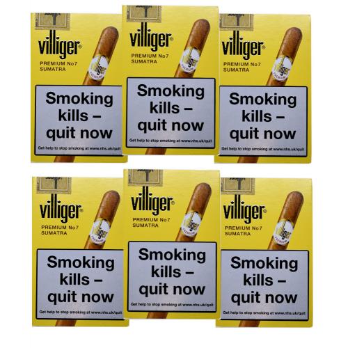 Villiger Premium No. 7 Cigar - 6 Packs of 5 (30 cigars)