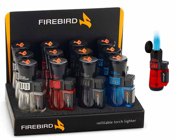 Firebird Qu4d Burner Jet Flame Lighter - Blue